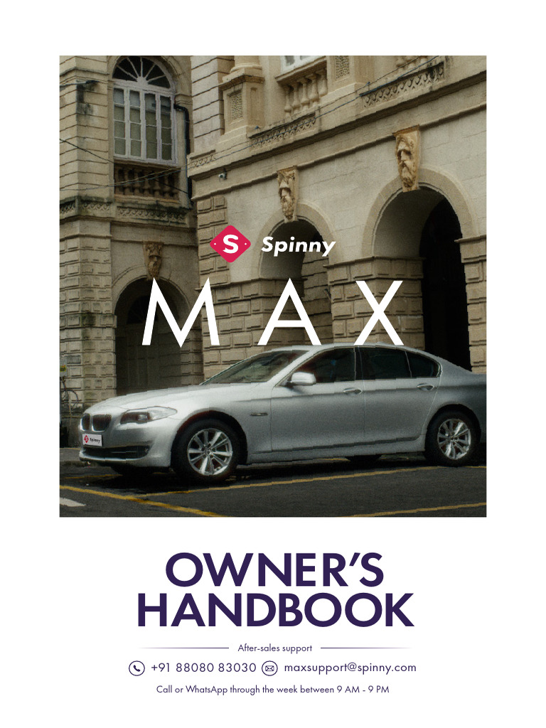 Spinny Max Owner Handbook | PDF | Manual Transmission | Brake