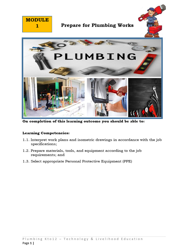 Module 1 Prepare For Plumbing Layout | PDF | Pipe (Fluid Conveyance ...