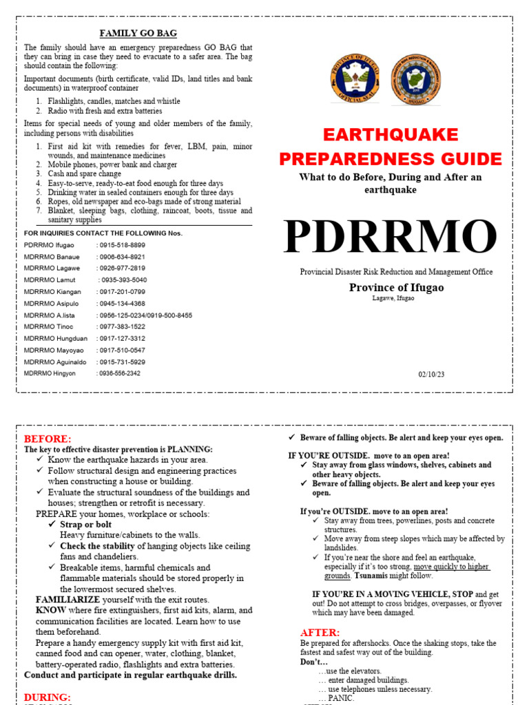 Earthquake preparedness IEC material | PDF | Emergency Management ...