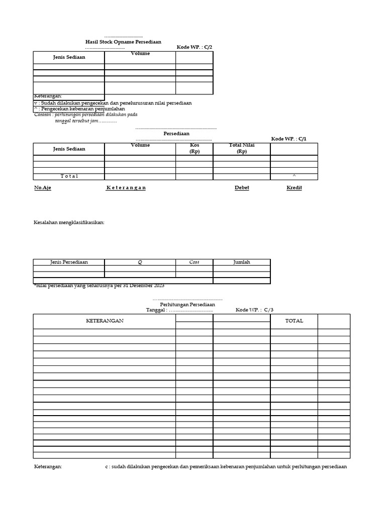 Form Persediaan Uts | PDF