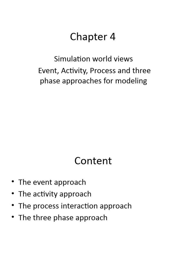 Chapter 4 Simulation World Views | PDF | Server (Computing) | Client–Server Model