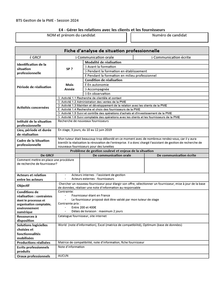 FICHE GRCF Modele | PDF | Business | Informations