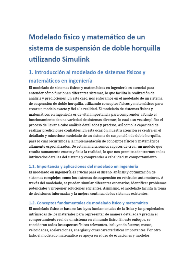 Modelado Físico y Matemático de Un Sistema de Suspensión de Doble ...
