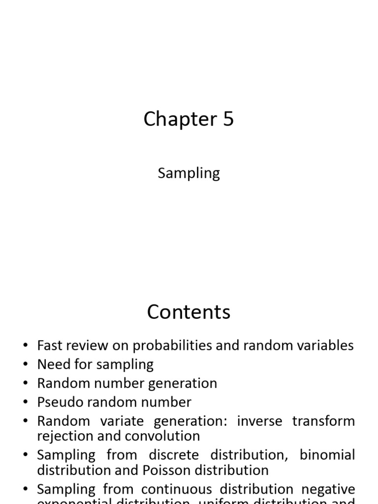 Chapter 5 Sampling in Discrete Even Simulation | PDF | Probability Distribution | Random Variable