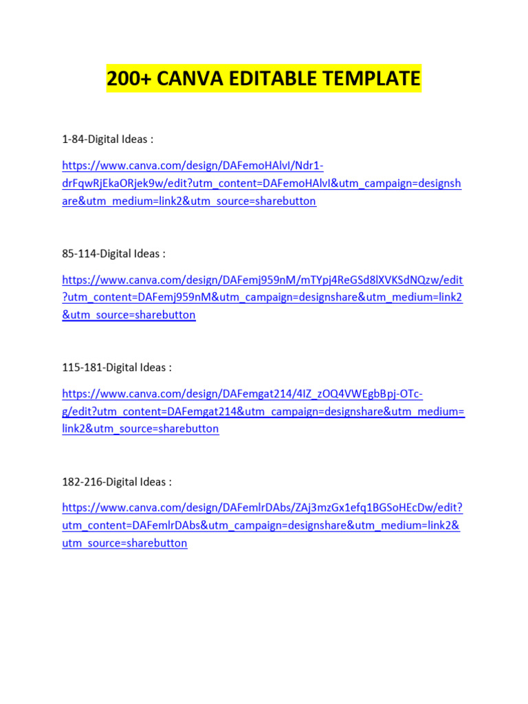 200+ Editable Canva Templates | PDF