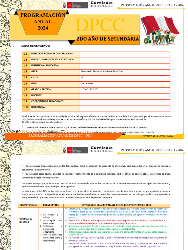 2º Programacion Anual DPCC - 2024 | PDF | La sexualidad humana | Las emociones