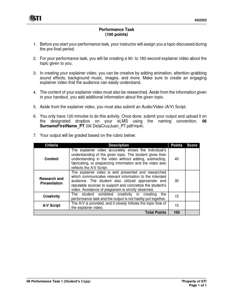 06 Performance Task 1 Student S | Download Free PDF | Human Communication 06 Performance Task 1 Student S | Download Free PDF | Human Communication