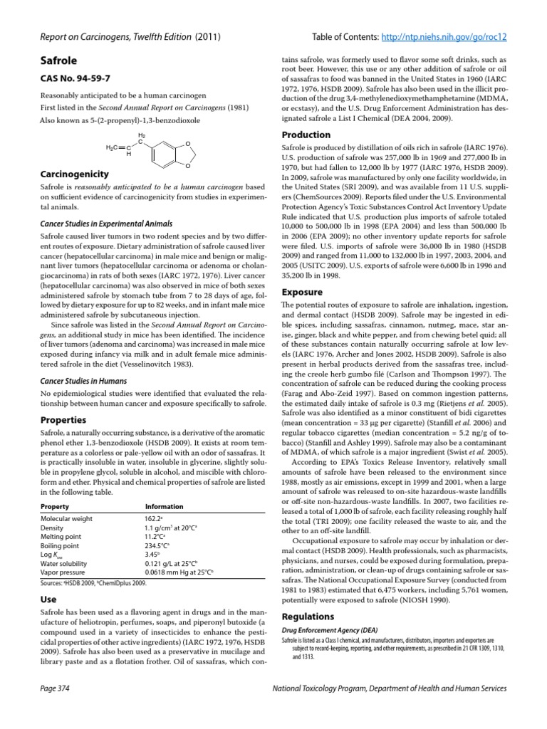 Safrole | PDF | Mdma | Cancer