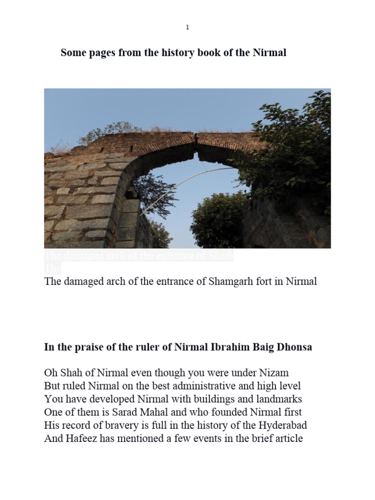 Some Pages From The History Book of The Nirmal | PDF
