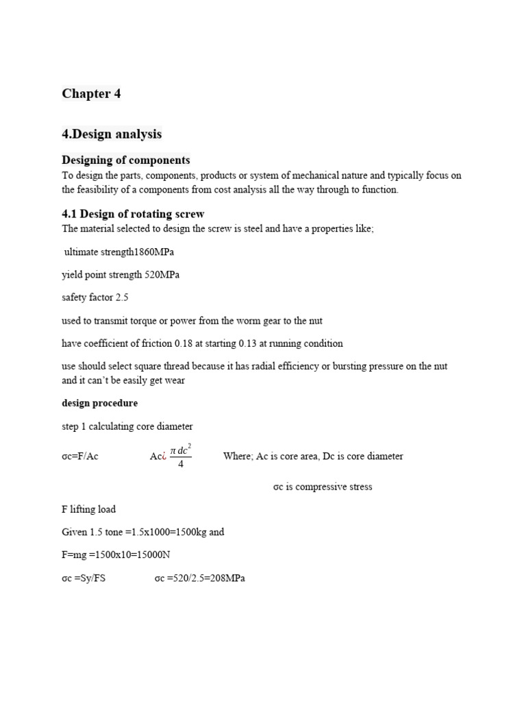 Chapter 4 Design 1 | PDF | Screw | Strength Of Materials