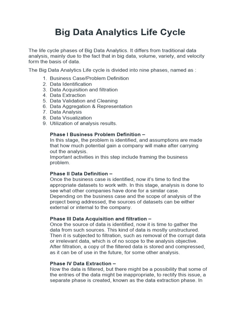 Big Data Analytics Life Cycle | PDF | Data Analysis | Data