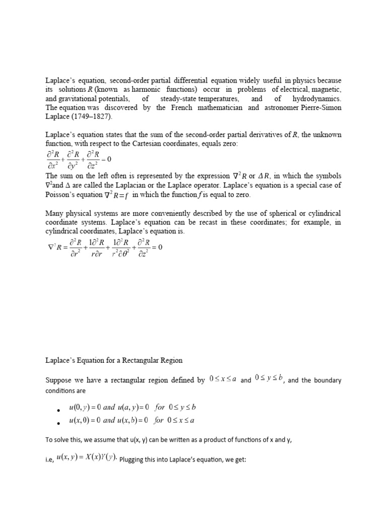 Laplace Equation | PDF | Science & Mathematics