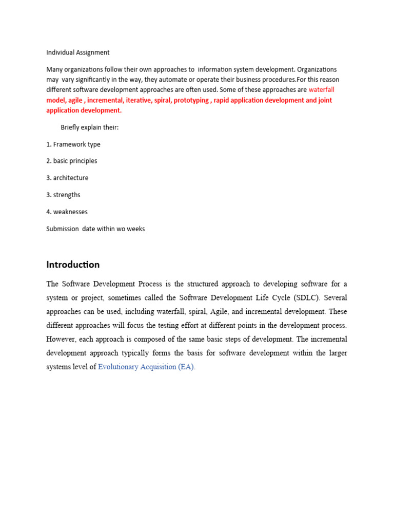 Software Engineering Individual Assignment | PDF | Software Development ...