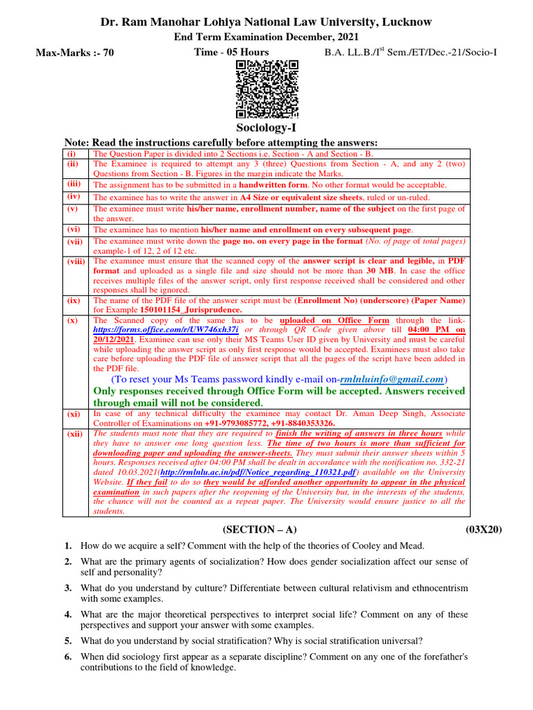 B.A. LL.B - 1st - Semester - ET - 2021 | PDF | Negligence | Legal Liability