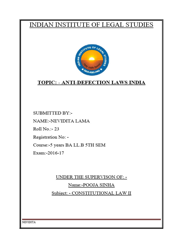 Anti-Defection Laws in India Explained | PDF | Political Law ...