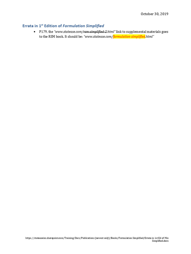 Errata in 1st Ed of Mix Simplified | PDF
