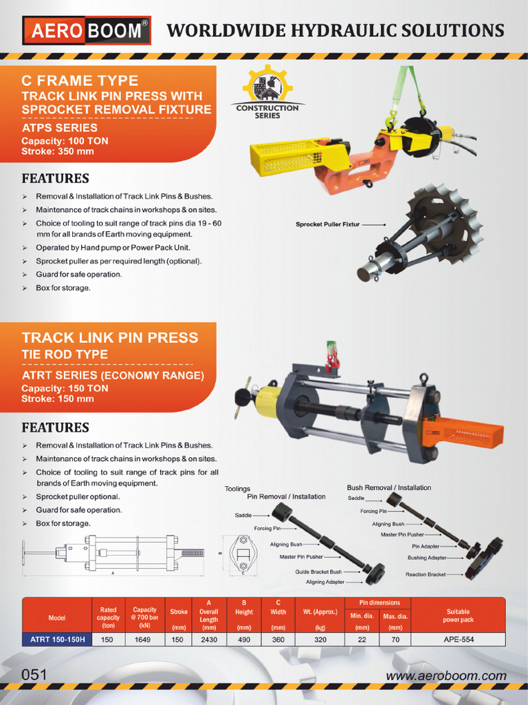 Aeroboom Track Link Pin Press Tie Rod Type Atrt Series | PDF