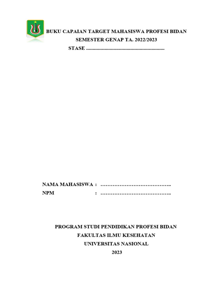 Buku Pencapaian Target Mahasiswa Profesi Ganjil 2023-2024 | PDF