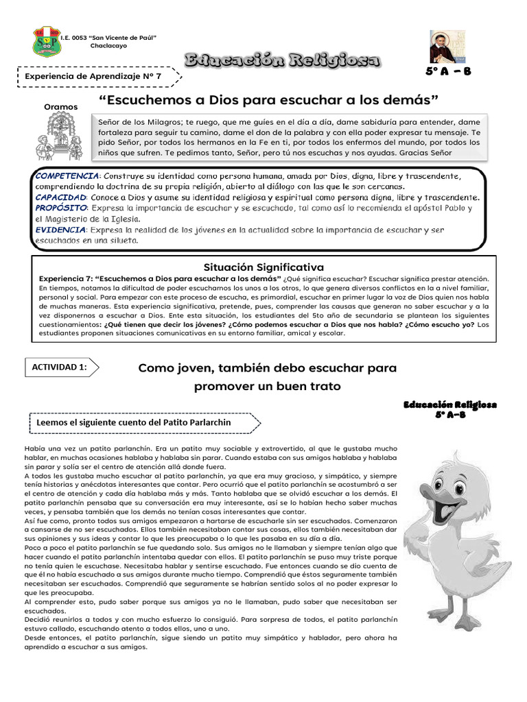 Ficha Sesión 1 Eda 7 | PDF