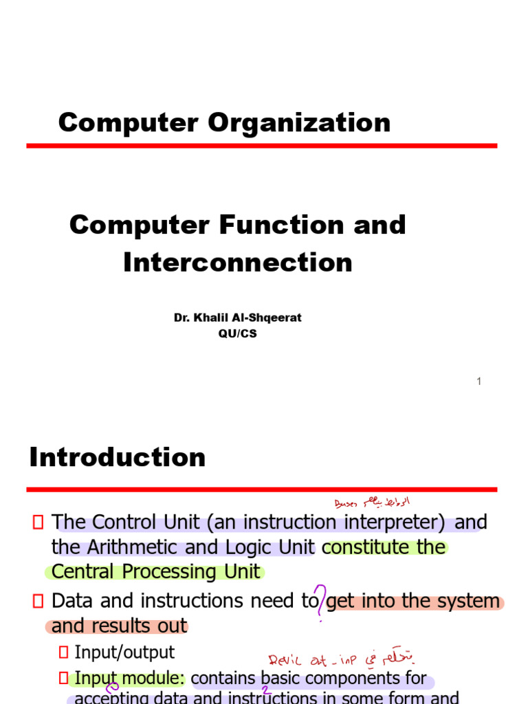 2-Computer Function - part1ك | PDF | Central Processing Unit | Input/Output