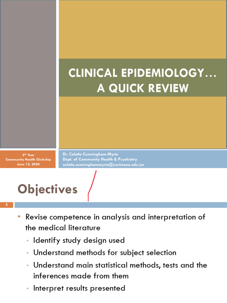 Clinical Epi Part 1 and 2 | PDF | Sensitivity And Specificity | Cohort Study