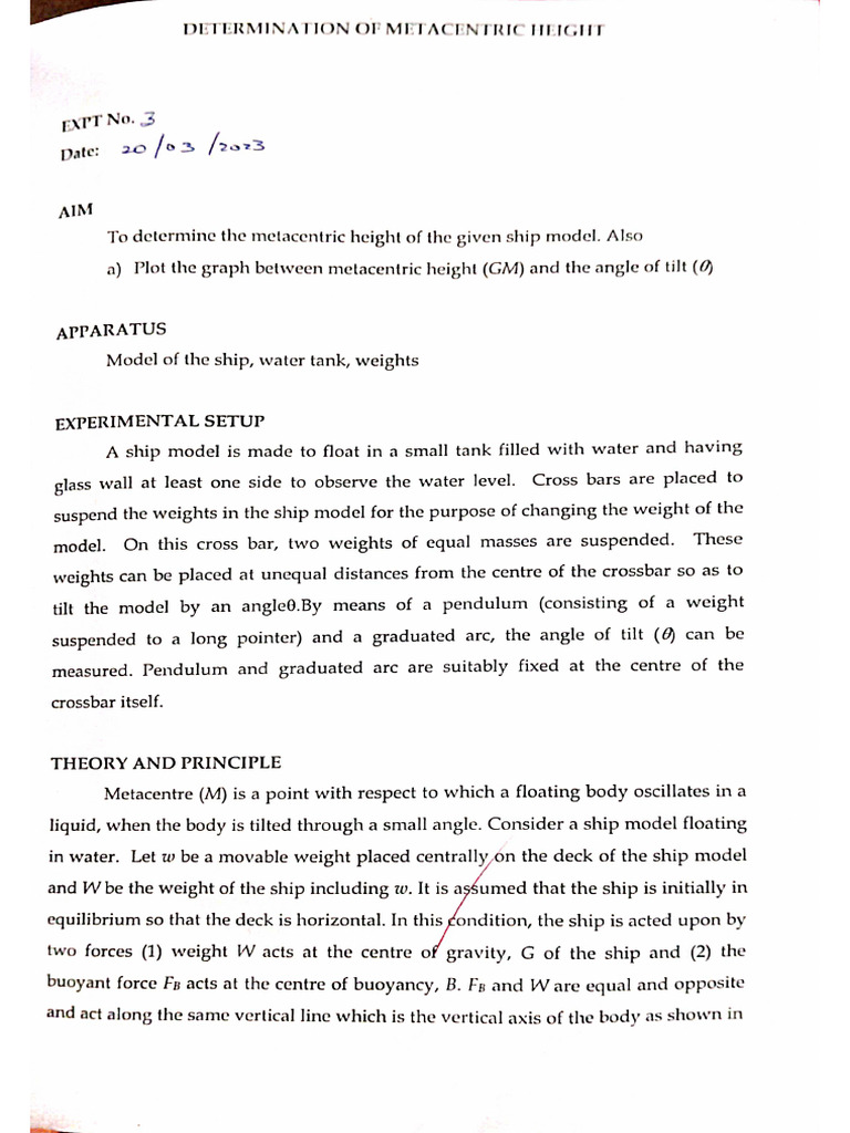 Metacentric Height | PDF