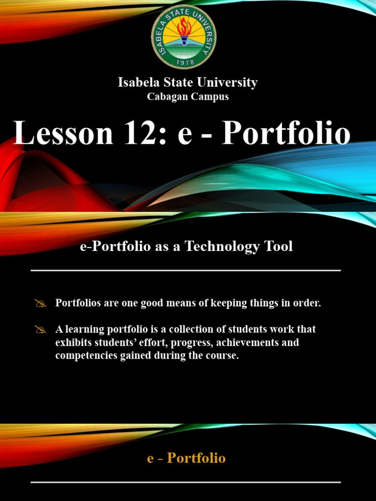 LESSON 12 ELECTRONIC PORTFOLIO | PDF | World Wide Web | Internet & Web