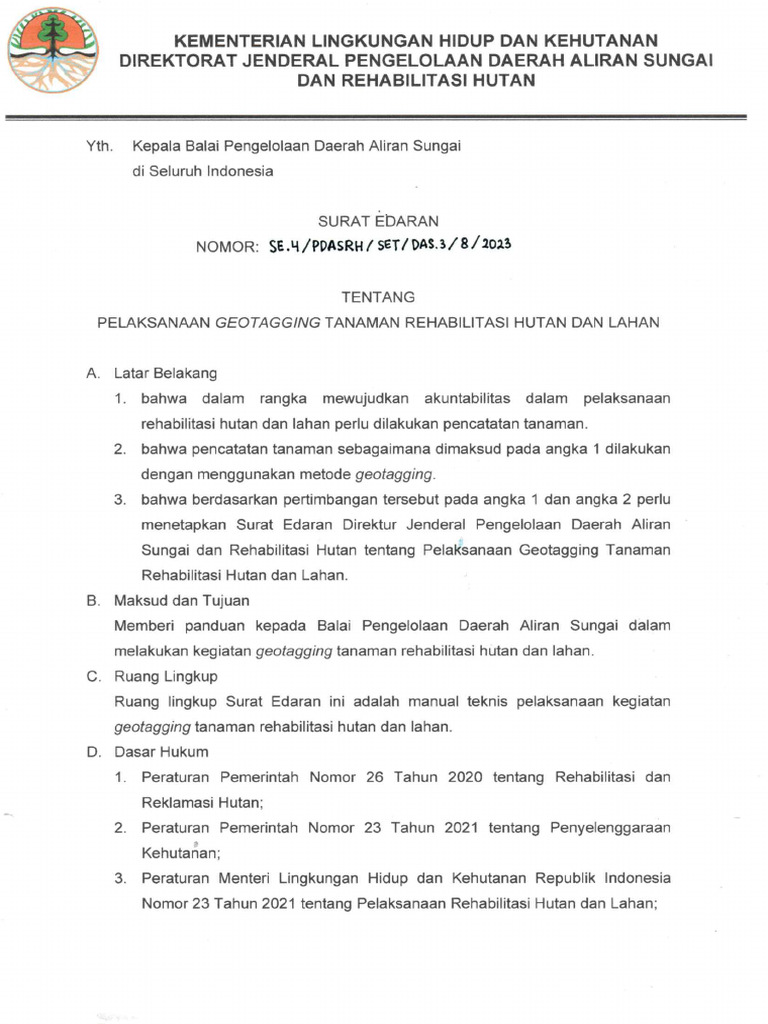 Se.4 - Pdasrh - 2023 (Pelaksanaan Geotagging Tanaman RHL) | PDF