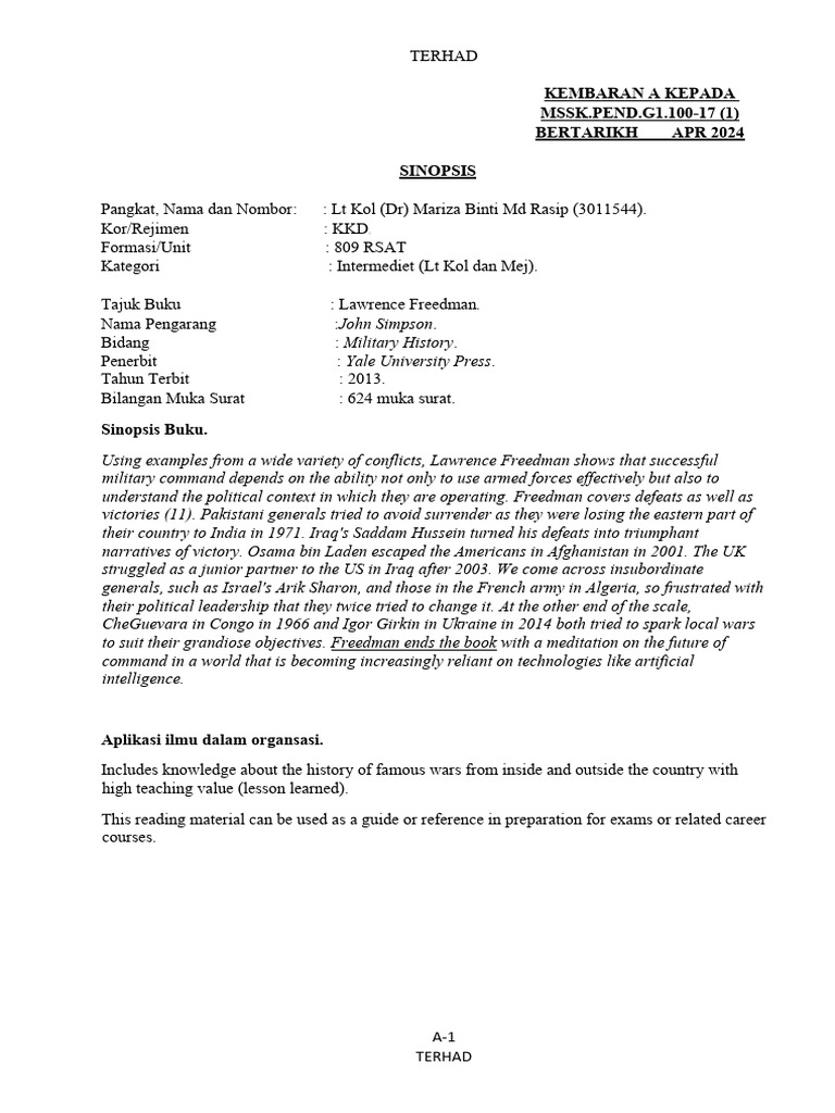 Sinopsis | PDF | Military | Conflicts