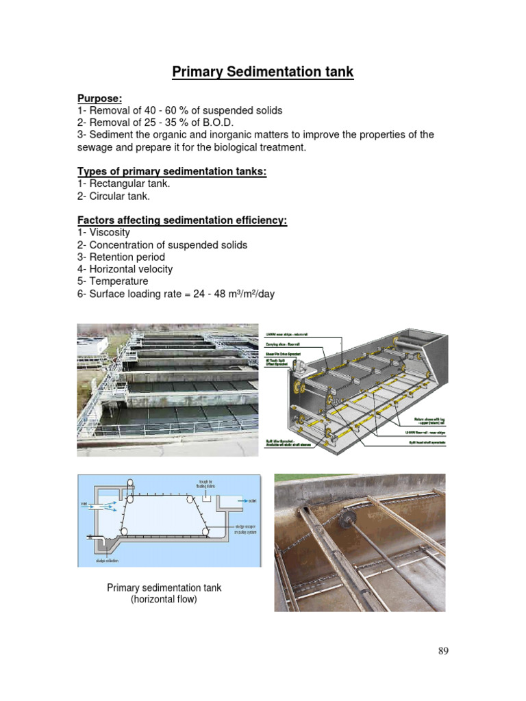 Primary Sedimentation Tank Guide | PDF | Environmental Science ...