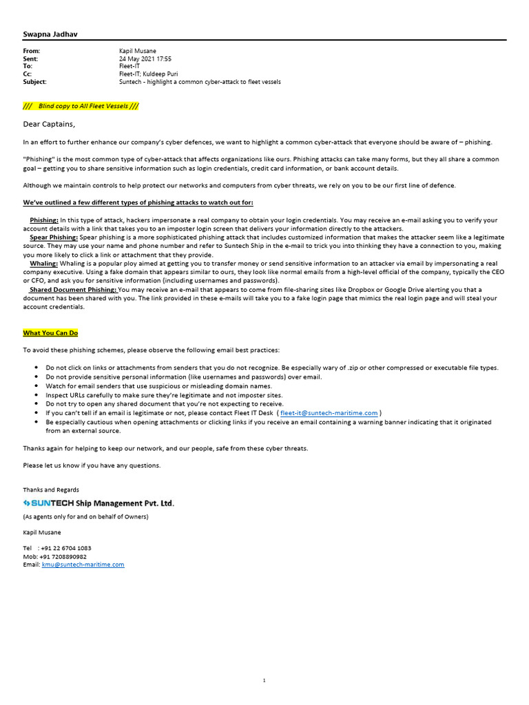 Cyber Security Drill - 27th June 2021 | PDF | Phishing | Security ...