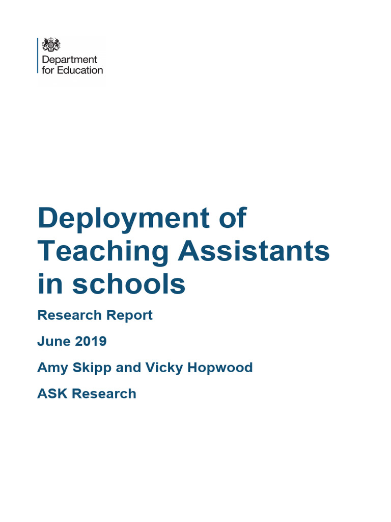 Deployment of Teaching Assistants Report | Download Free PDF | Teachers ...