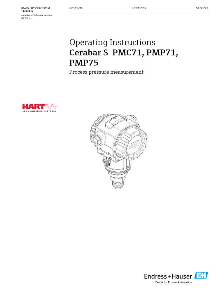 PMP75 Hart Manual | PDF | Pressure Measurement | Safety