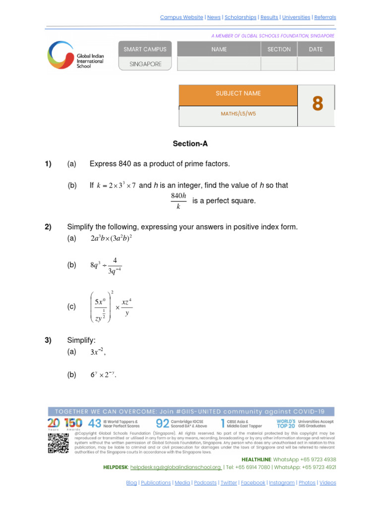 Exponents Pdf Number Theory Elementary Mathematics