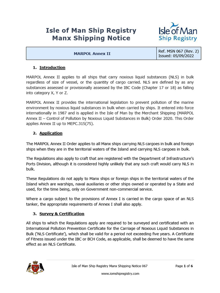 Annex 2 | PDF | Ships | Dangerous Goods