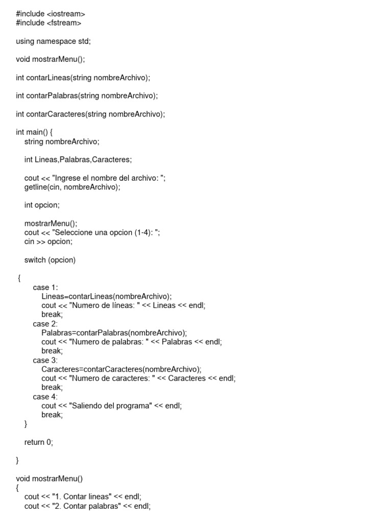 Codigo para Estudio de C++ | PDF