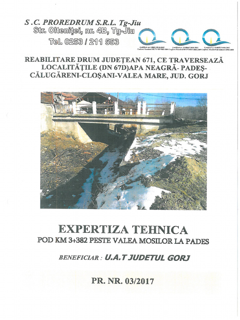 Expertiza Tehnica Pod KM 3 +382 | PDF