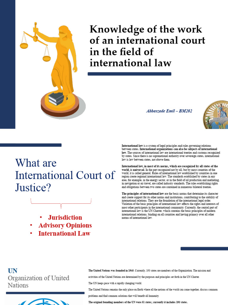 Knowledge of The Work of An International Court in The Field of International Law | PDF ...