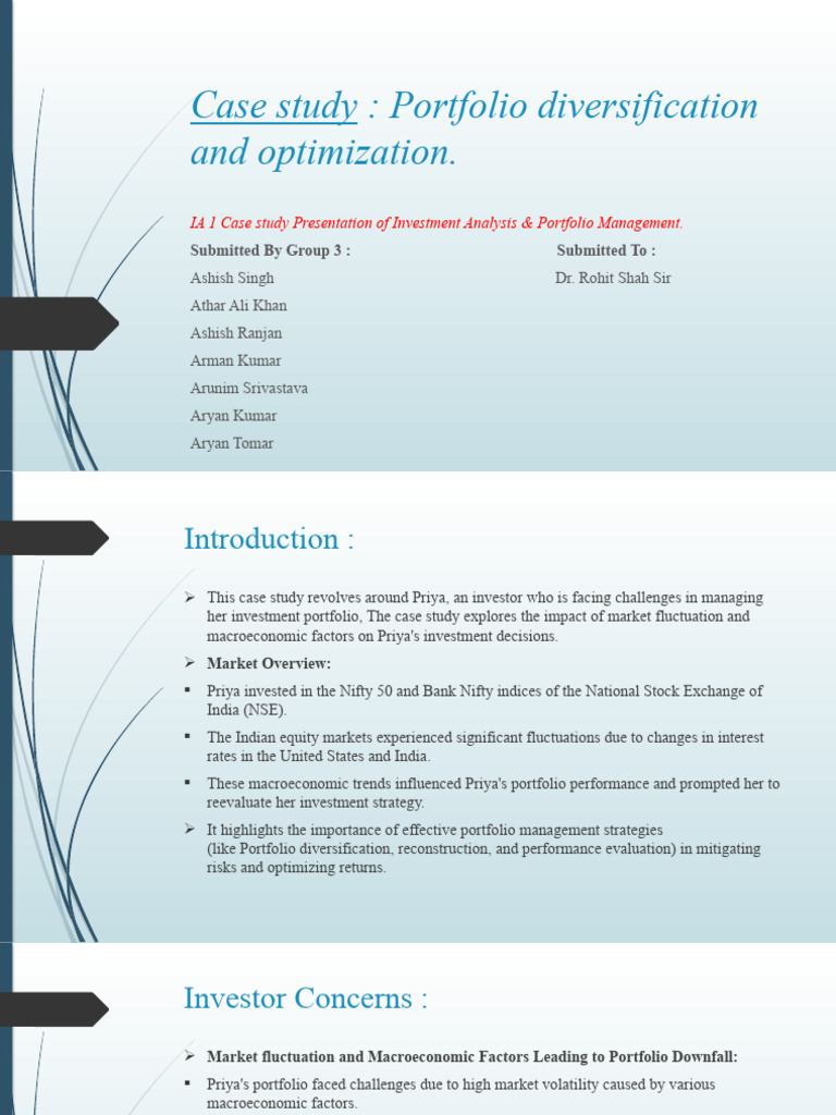 IAPM Group 3 by Ashish Singh | PDF | Financial Risk | Diversification (Finance)