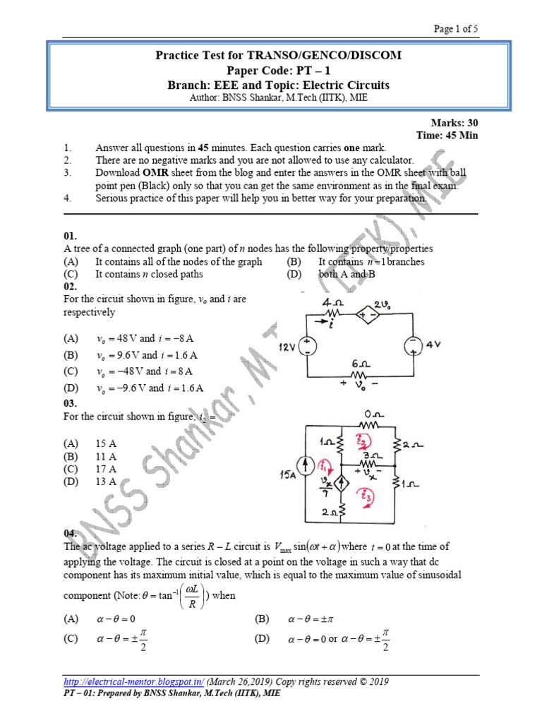 PT 1 | PDF | Ac Power | Computer Engineering