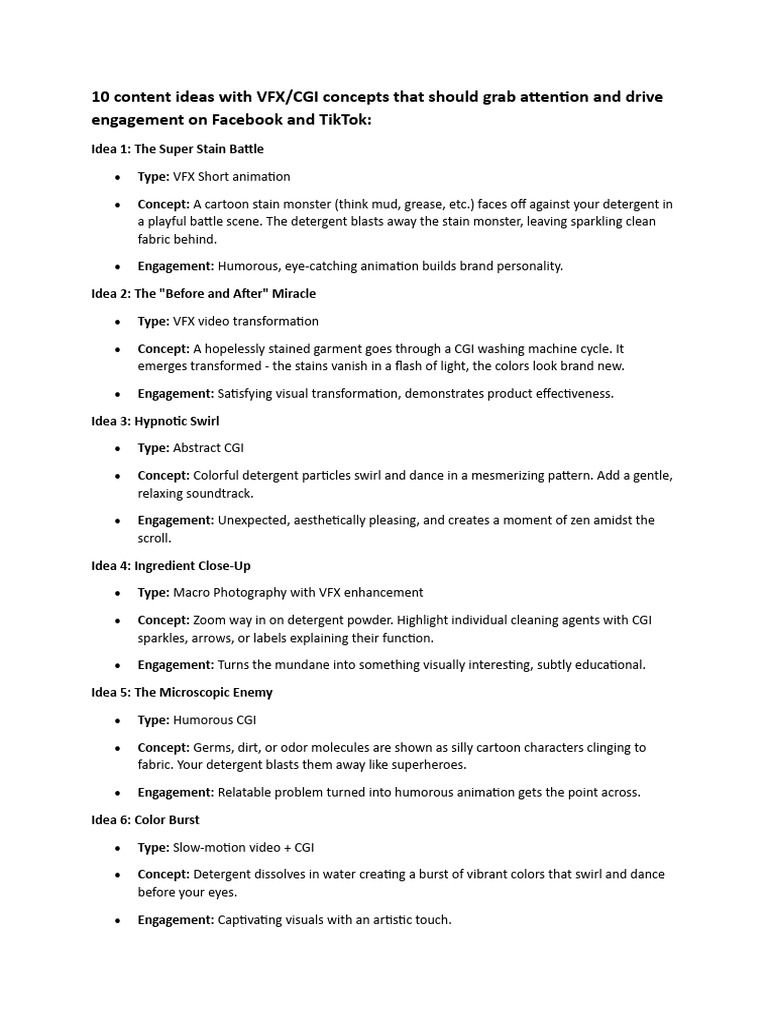 10 content ideas with VFX part one | PDF