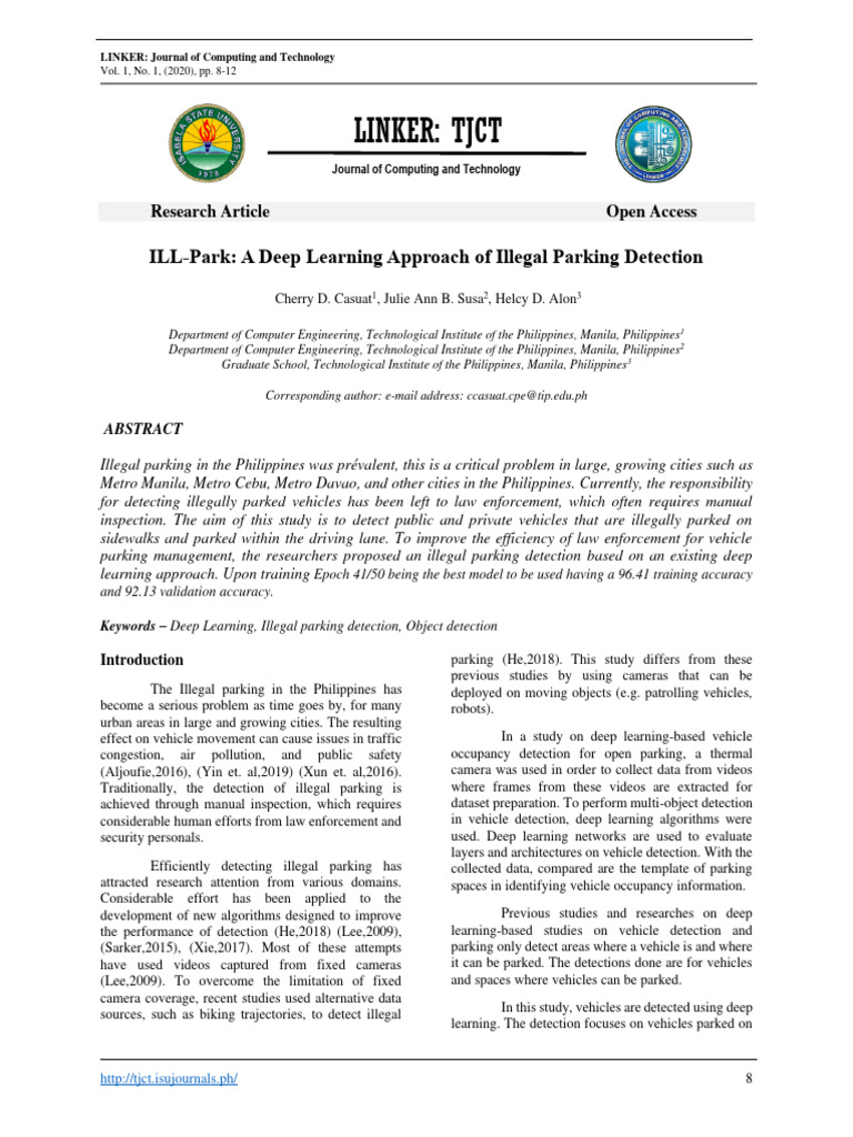 Ill Park A Deep Learning Approach Of Illegal Parking Detection Pdf