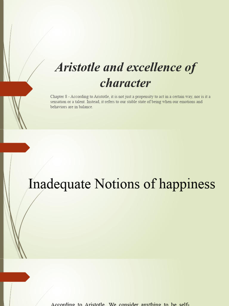 Chapter 8 Aristotle and Excellence of Character | PDF | Happiness | Virtue