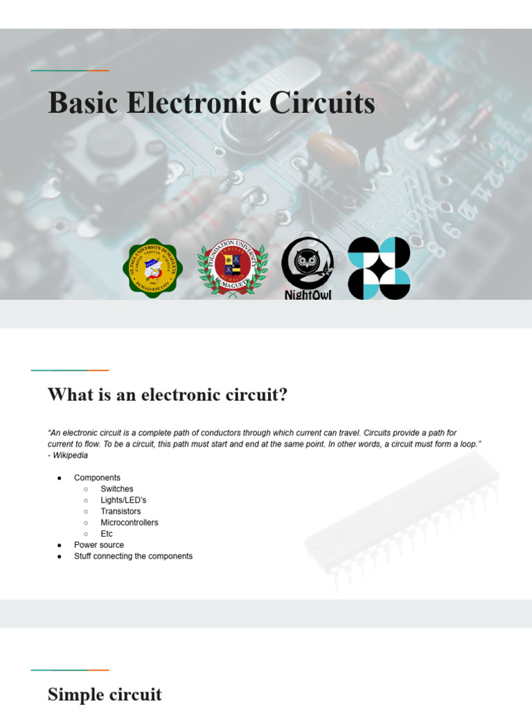 Basic Electronic Circuits | PDF | Electrical Network | Direct Current