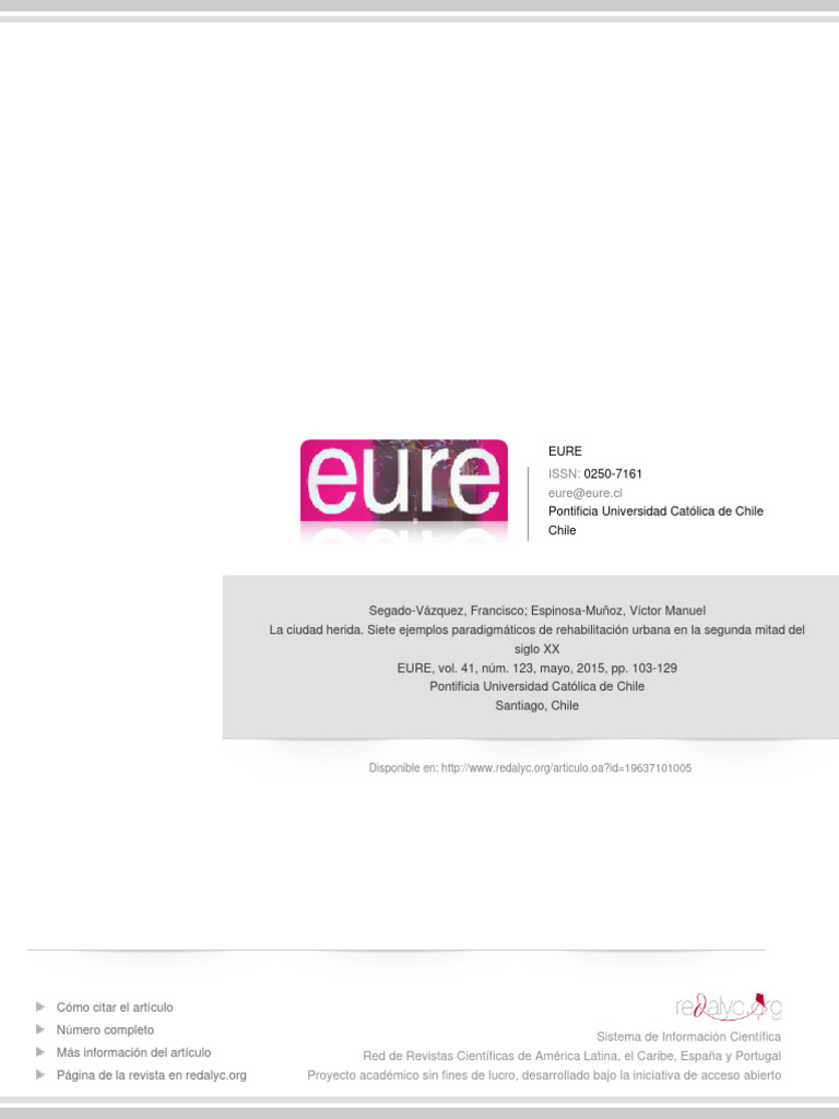 Eure 0250-7161: Issn: Eure@eure - CL | PDF | Urbanismo | Barrio