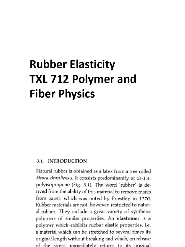Rubber Elasticity | PDF | Elasticity (Physics) | Polymers