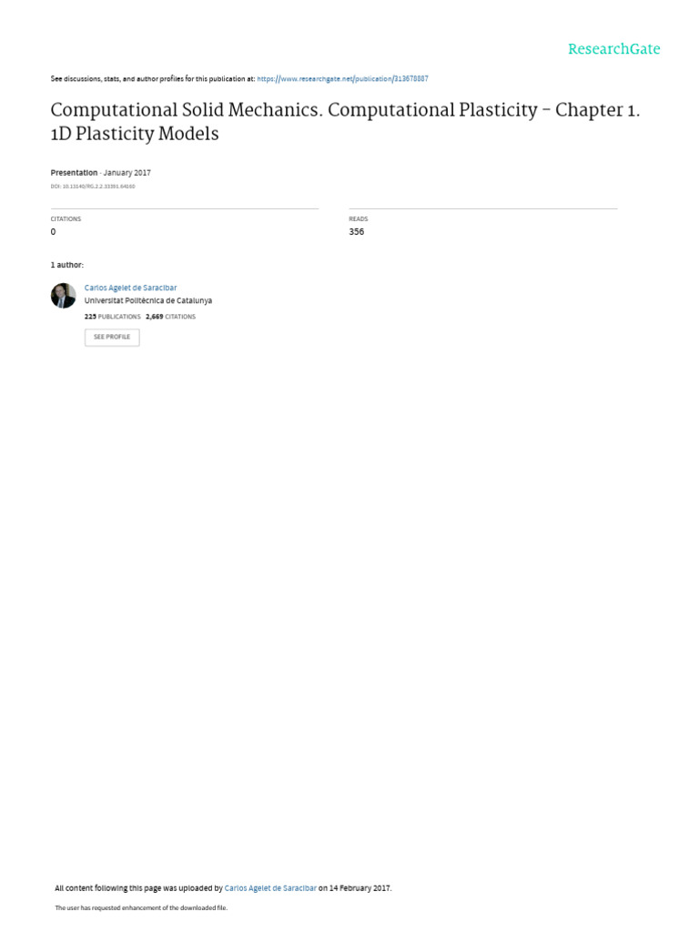 Chapter1 1DPlasticityModelsv1 0 | PDF | Plasticity (Physics ...