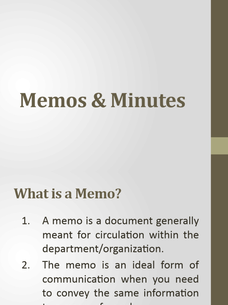 Memo & Minutes Guide | PDF | Career & Growth | Business