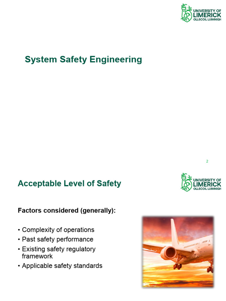 7a System Safety Engineering (Lecture Slides) ME4022 | PDF | Safety | System