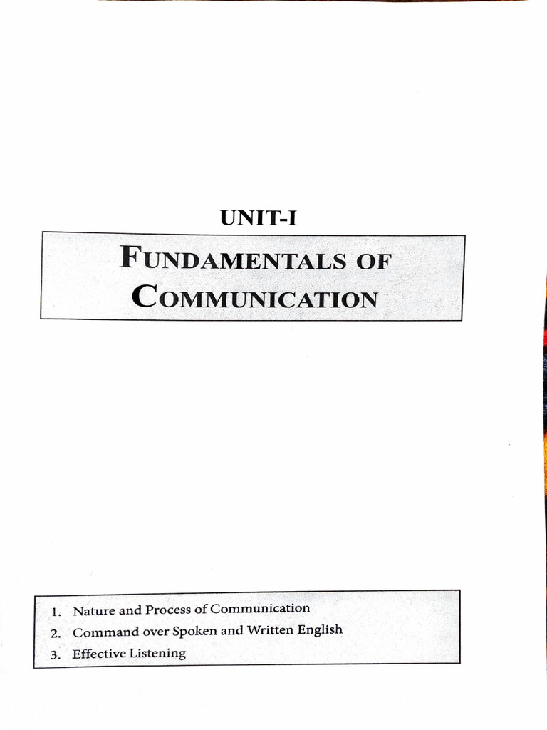 FUNDAMENTALS OF COMMUNICATION | PDF
